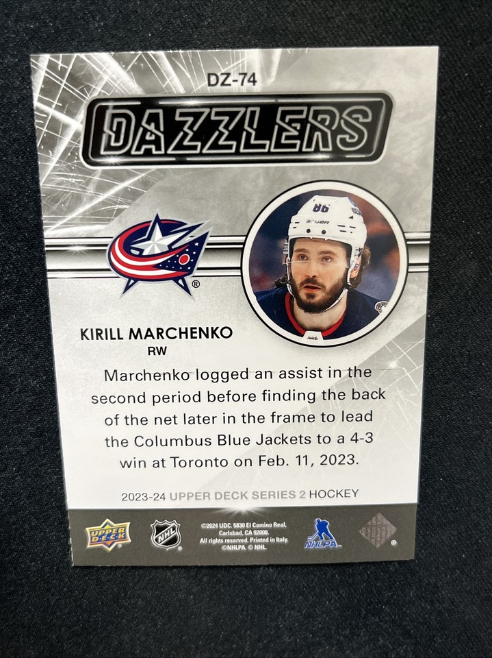 23-24 UD Series 2 Hockey Pink Rookie Dazzlers DZ-74 Kirill Marchenko | eBay