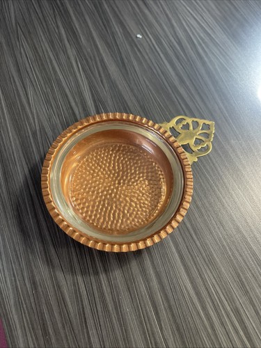 Vintage Copper & Brass Porringer Ashtray Copper Kraft Hammered Rigid ...