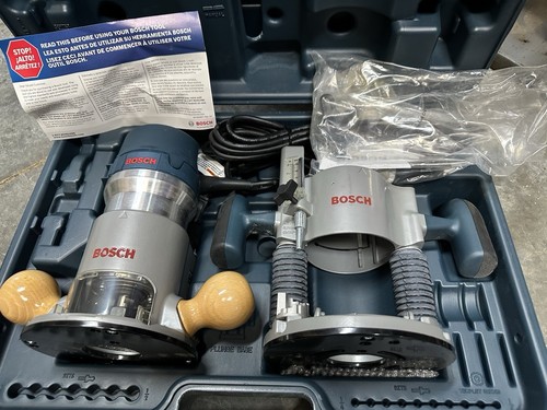 Bosch 1617EVS Wood Router Tool Combo Kit Plunge Router & Fixed Base Kit ...