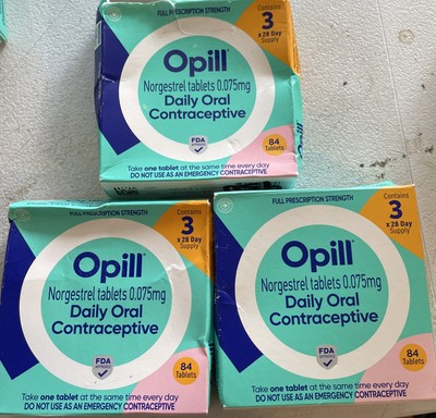 THREE (3x28) Opill Daily Oral Contraceptive Tablets NINE MONTHS’ Exp 12 ...