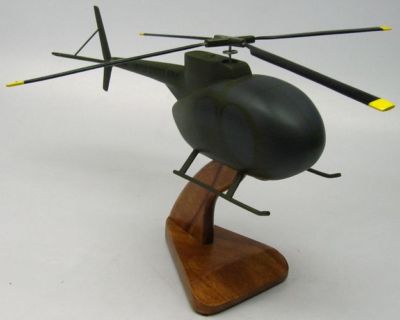 Hughes OH-6A Cayuse Loach Army Helicopter Desktop Kiln Dry Wood Model ...