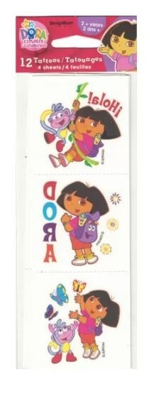 Dora the Explorer 3 packs of 4 sheets of 3 Temporary Tattoos ( 2006 ...