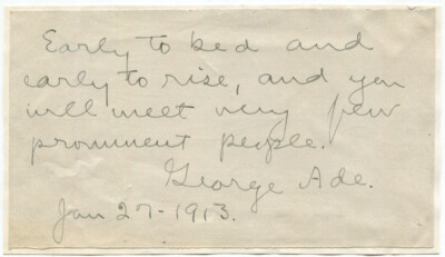 1913 American Humorist George Ade Autograph Quotation Signed | eBay