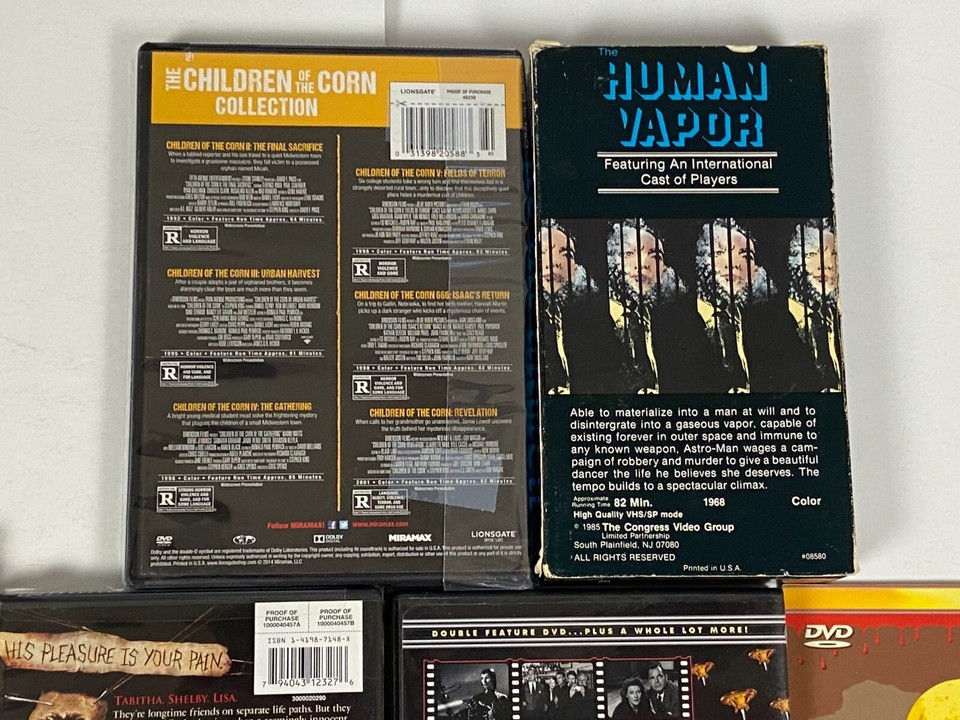 Horror Movie DVD Collection 17pc Lot Slasher Gore w/ Human Vapor VHS ...