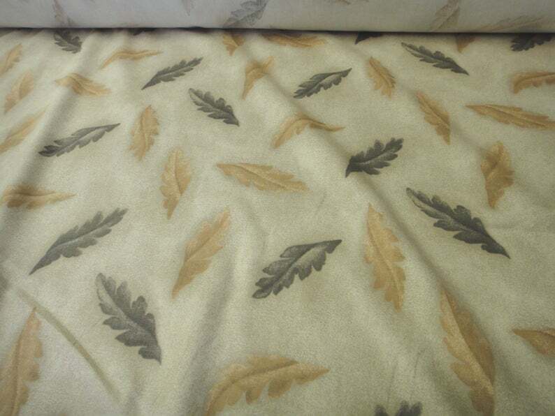 Leaf Pattern Geometric Floral Brocade Upholstery Fabric Yellow Teal ...