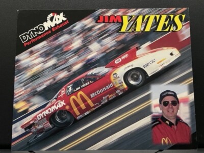 VRHTF NHRA COOL VINTAGE "JIM YATES" MCDONALDS PRO STOCK HAND OUT | eBay