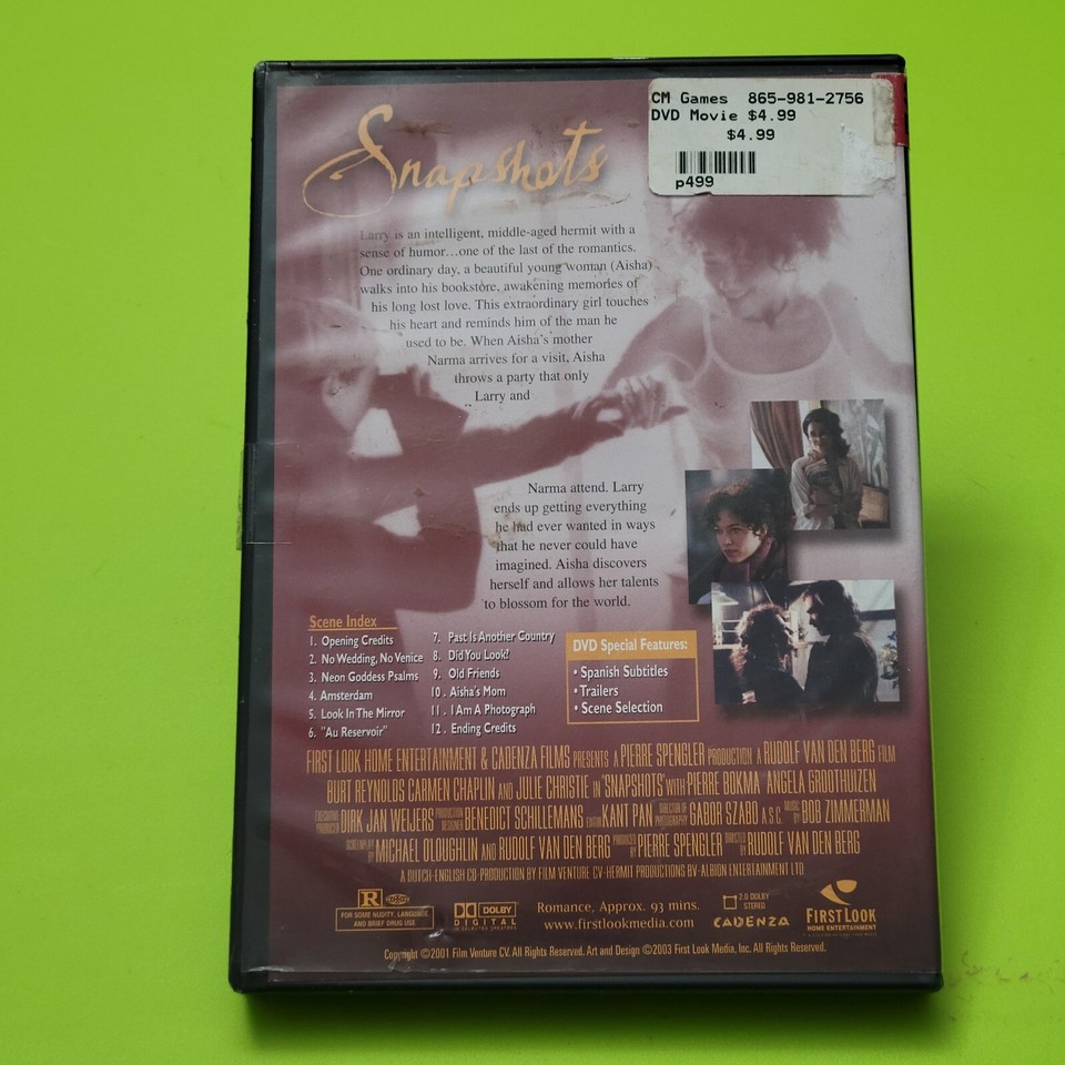 Snapshots DVD 2003 Burt Reynolds Carmen Chaplin Julie Christie -- 📀 ...