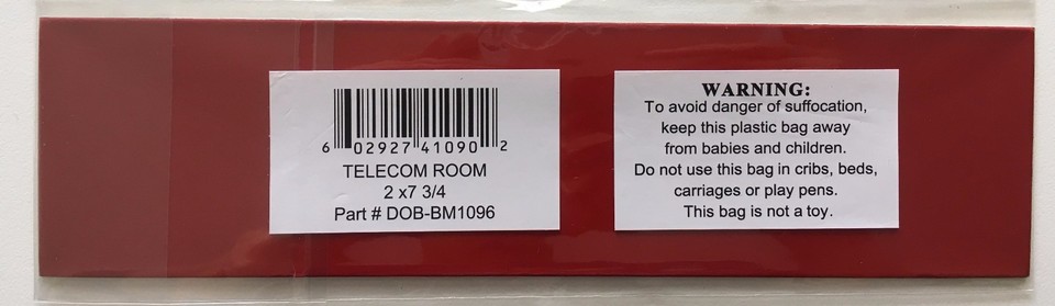 TELECOM ROOM SIGN- BRUSHED ALUMINUM (ALUMINUM SIGN SIZED 2''X7.75 ...