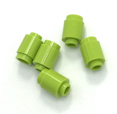 Lego 5 New Lime Bricks Round 1 x 1 Open Stud Cannon Ball Pieces | eBay