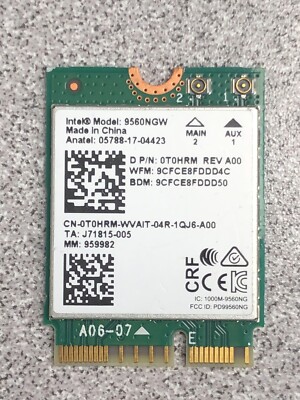 Intel Wireless-AC 9560 DualBand 9560NGW A00 Wireless Card Dell P/N ...