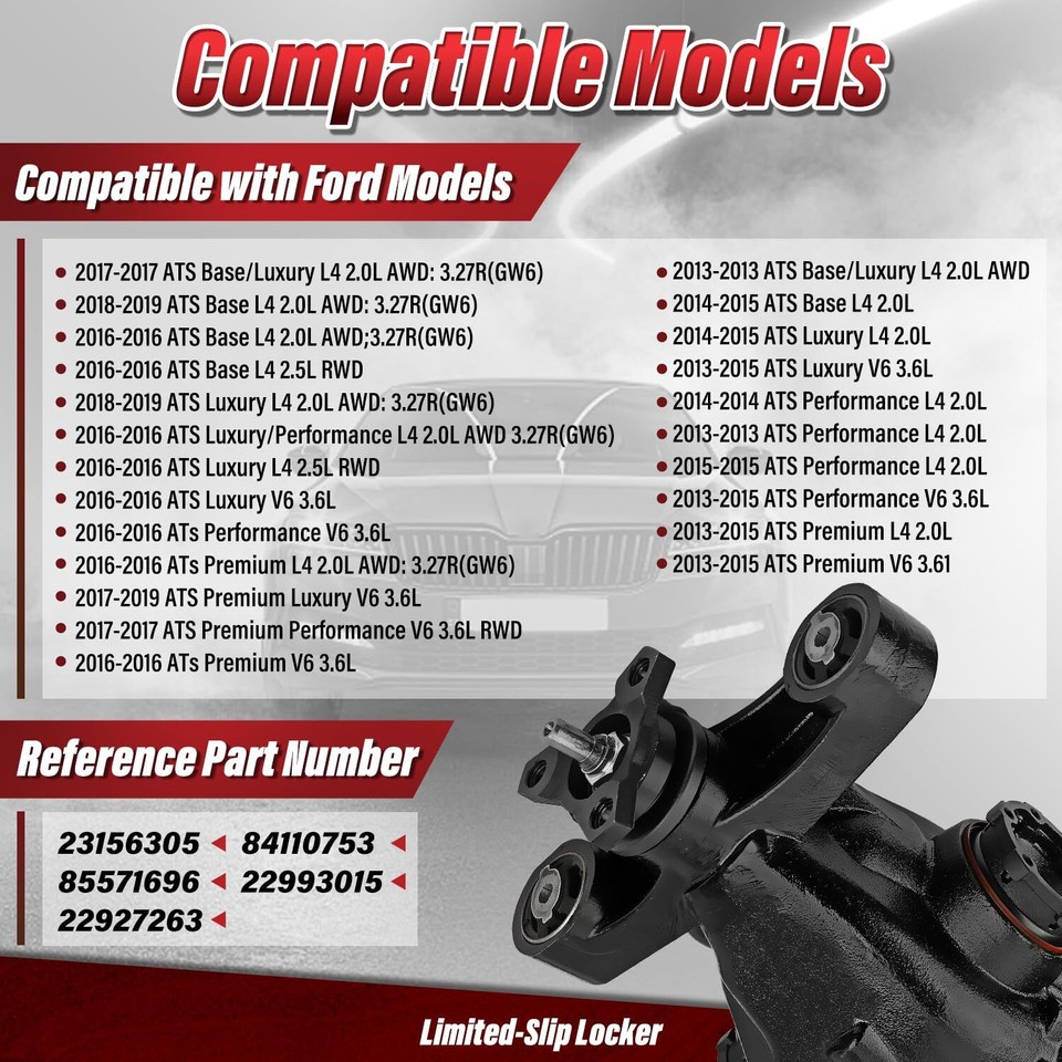 Rear Differential Axle Carrier Assembly 3.27Ratio Fit Cadillac ATS AWD ...