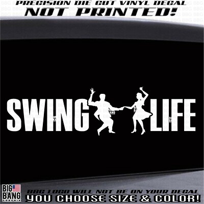 Swing Dancing Vinyl Decal Sticker Swinger Era Music Dance Dancer Car ...