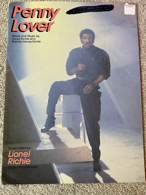 1984 PENNY LOVER Sheet Music by LIONEL RITCHIE, Branda Harvey-Ritchie ...