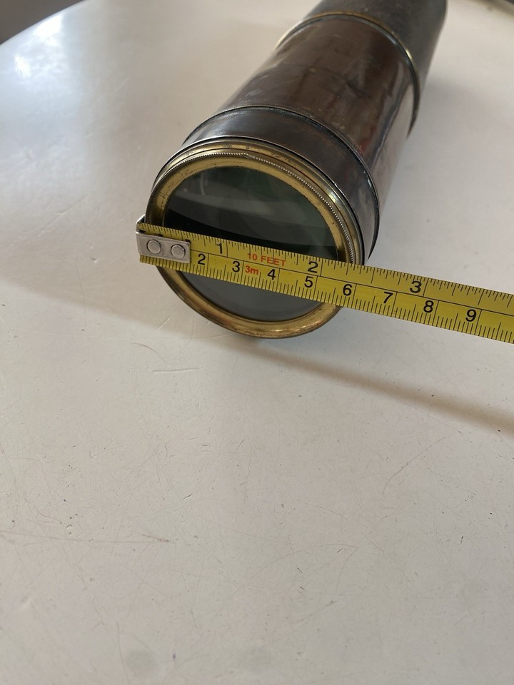 Antique Brass And Leather Telescope Marine/nautical | eBay UK