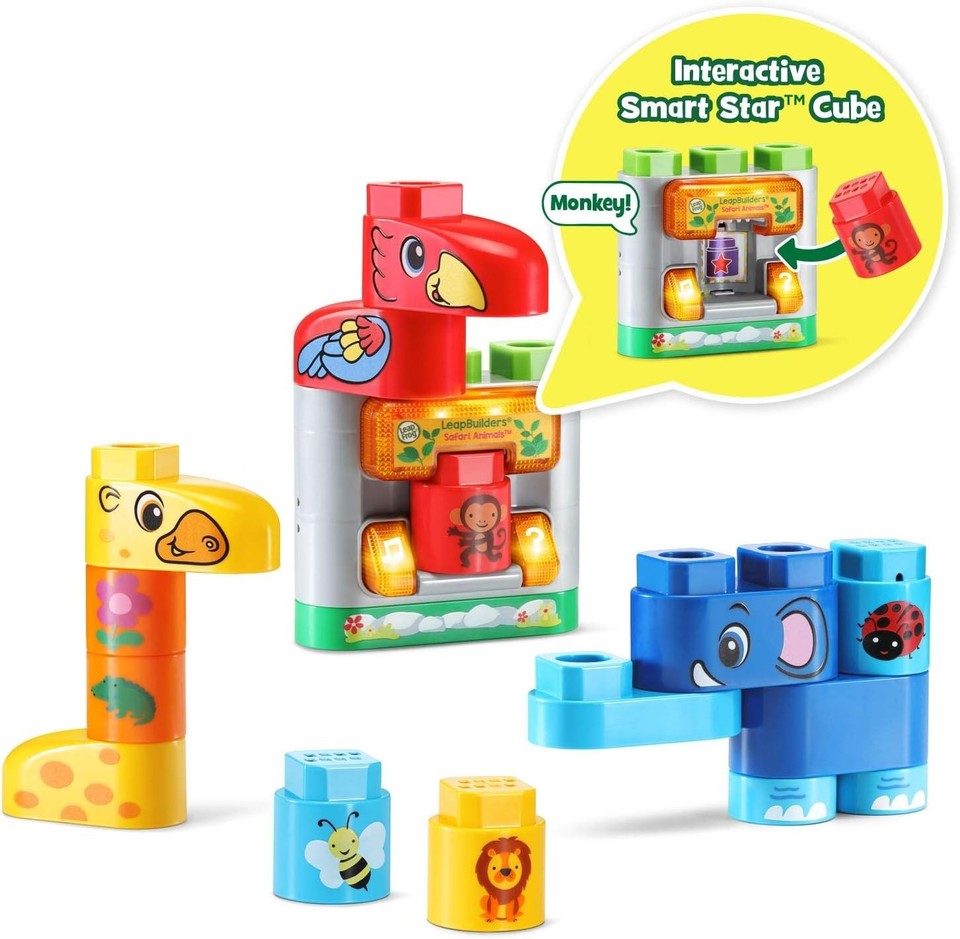 Leap Frog Leap Builders Safari Animals, Interactive Learning Blocks New ...