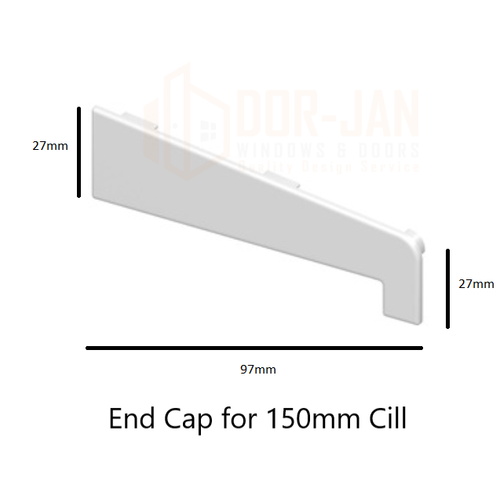 End Caps Cill Window uPVC Plastic External Sill Cover 85mm Stub / 150mm ...