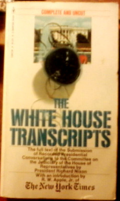 The White House Transcripts: Complete & Uncut (1974, PB) Watergate ...
