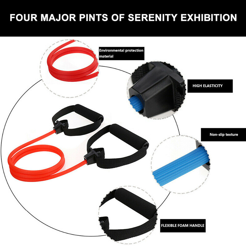 Fitness Exercise Cords Pull Rope Stretch Resistance Bands Elastic Yoga ...