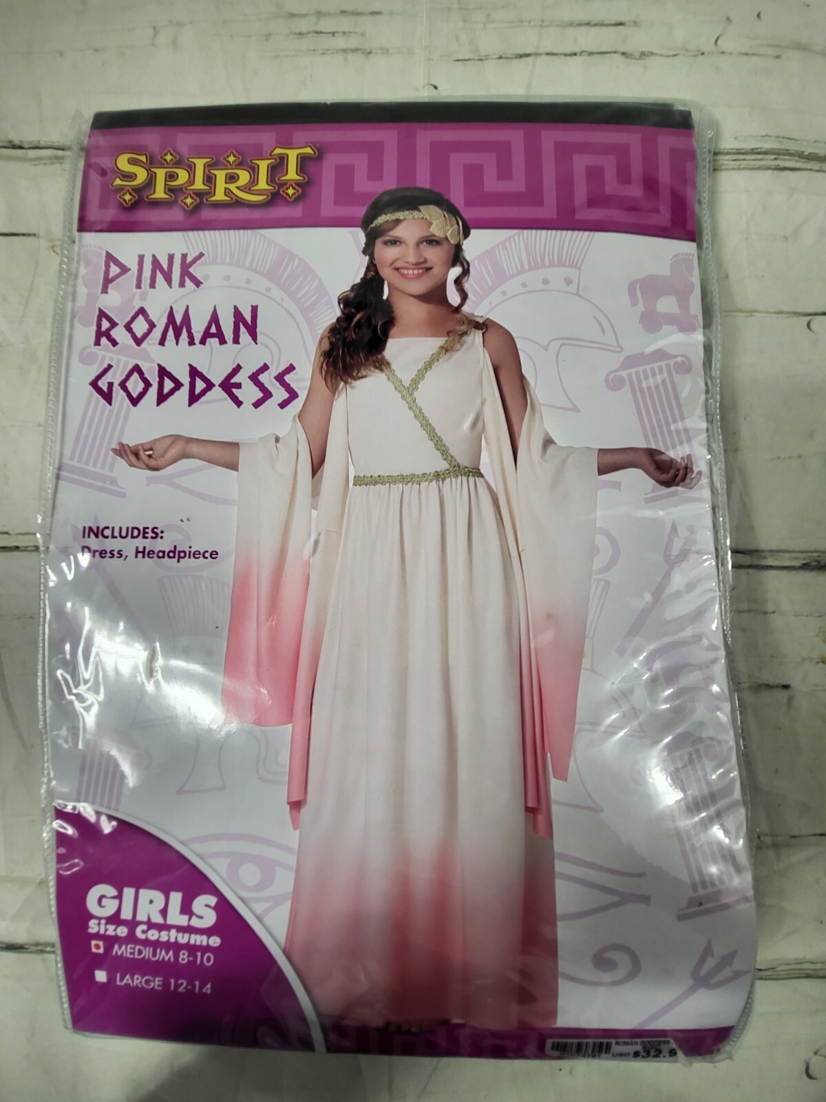 Spirit Halloween Costume Pink Roman Goddess Girls Siz… - Gem