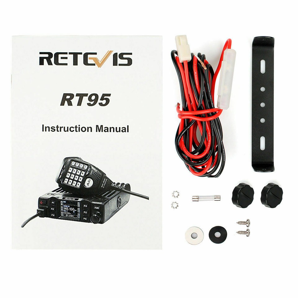 Retevis RT95 Dual Band Mobile Ham Radio LCD 2m 70cm Ham Radio Base ...