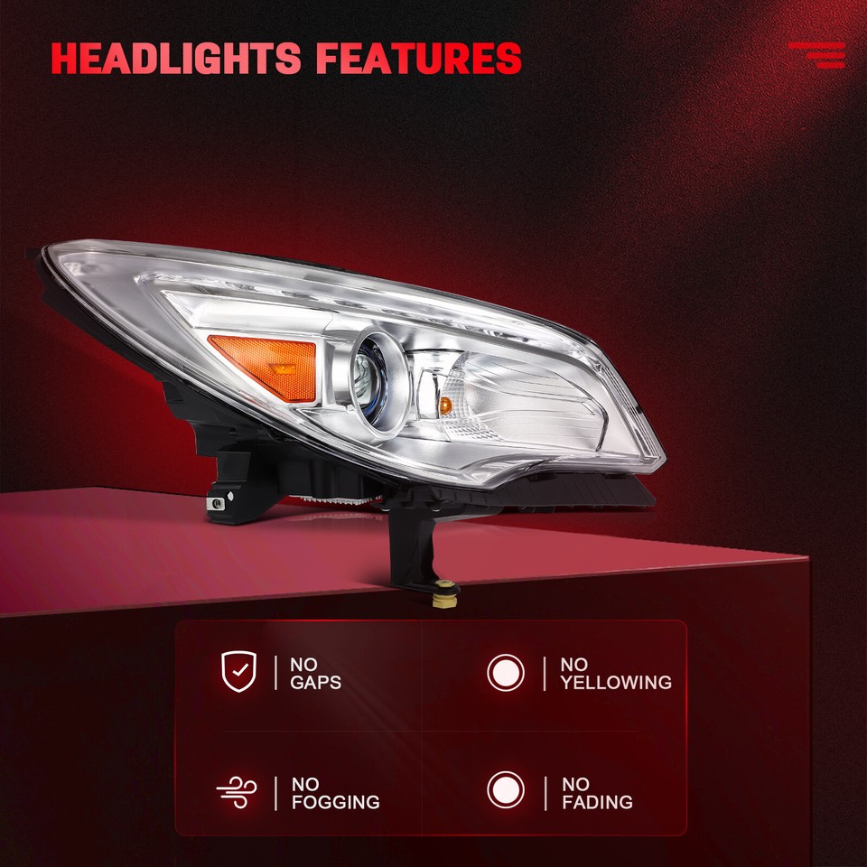 2Pcs Pair LED DRL For 2013-2017 Buick Enclave Headlights Assembly w/HID ...