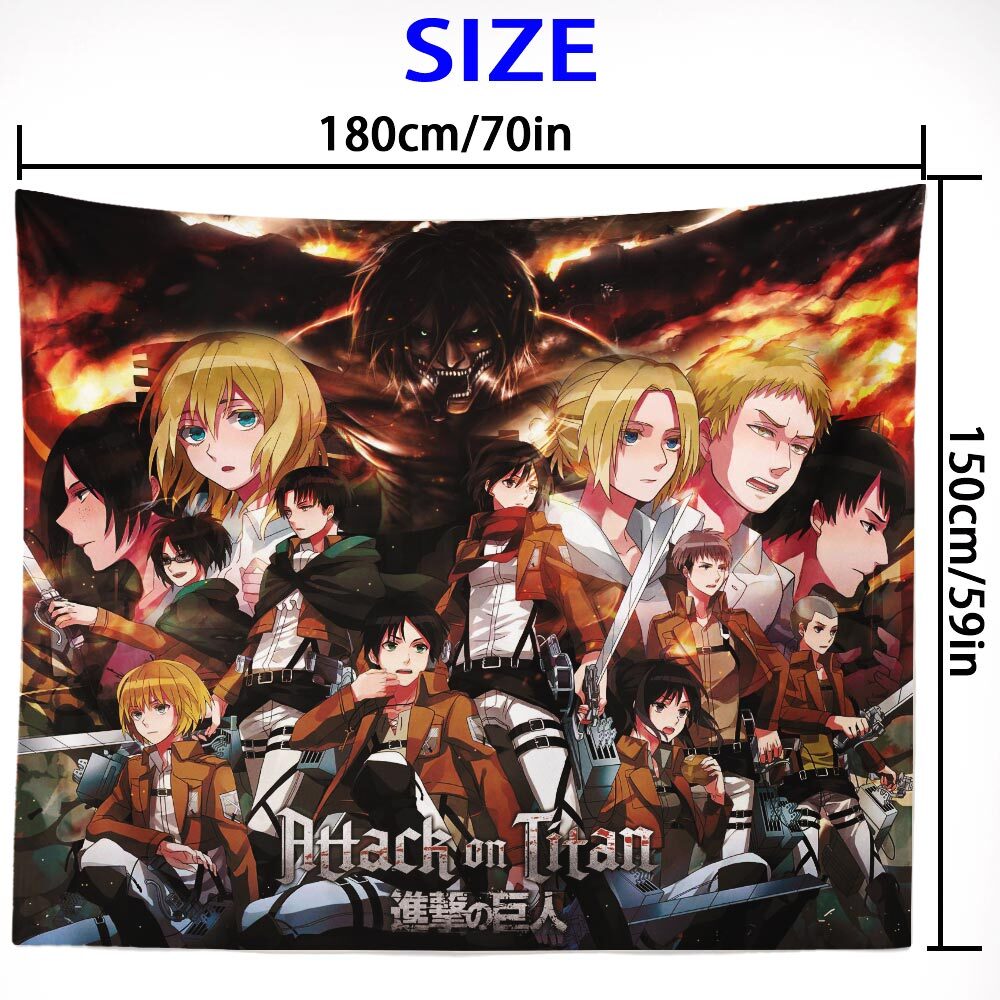 Attack on Titan Tapestry Wall Hanging for Rooms Couch Wall Decor Home ...