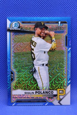 2021 Bowman Chrome Mega Box SHALIN POLANCO 1st Mojo Blue Refractor /150 ...