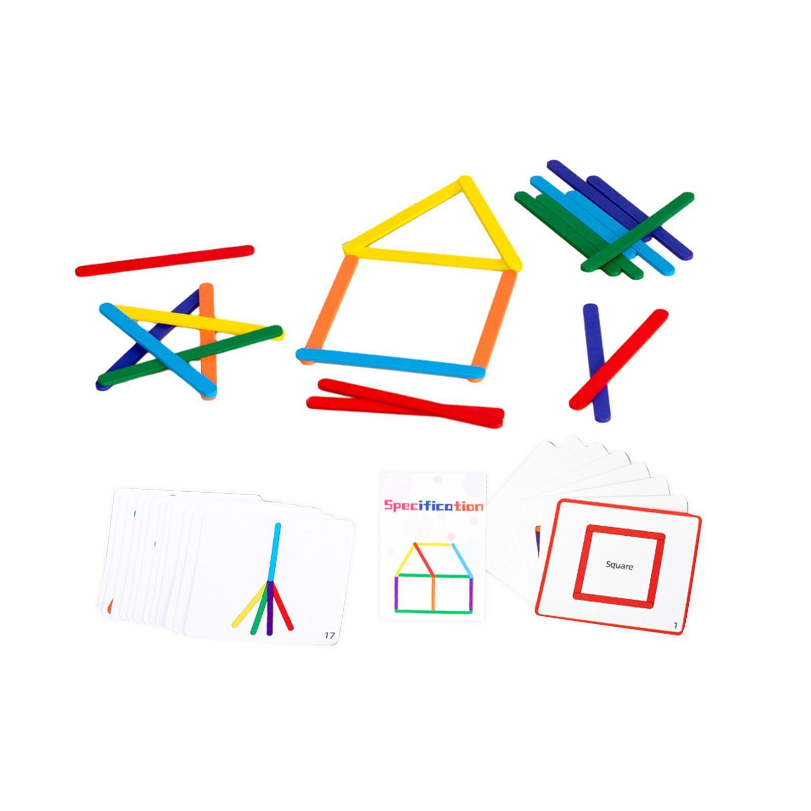 Kids Colorful Sticks Puzzle Set Wooden Sticks Jigsaw Puzzle Sensory Toy ...
