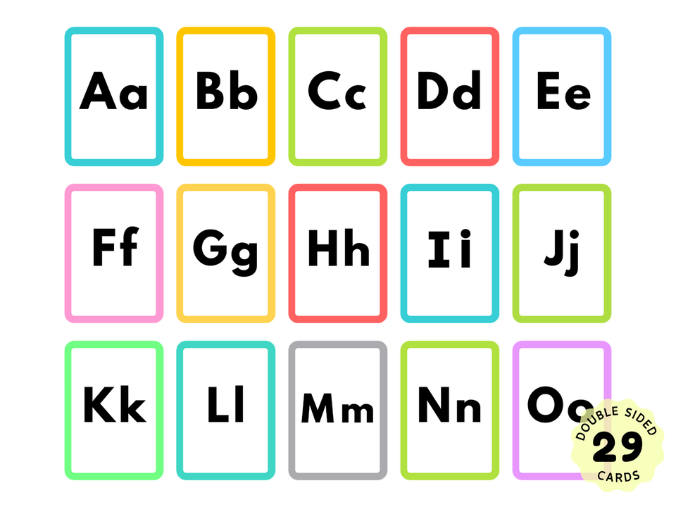 English Alphabet Flash Cards Educational Uppercase ABC Learning ...