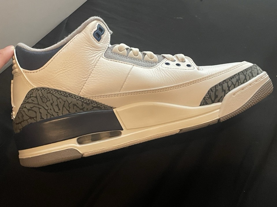 Jordan Air Jordan 3 Retro White Midnight Navy Leather Sneakers CT8532 ...