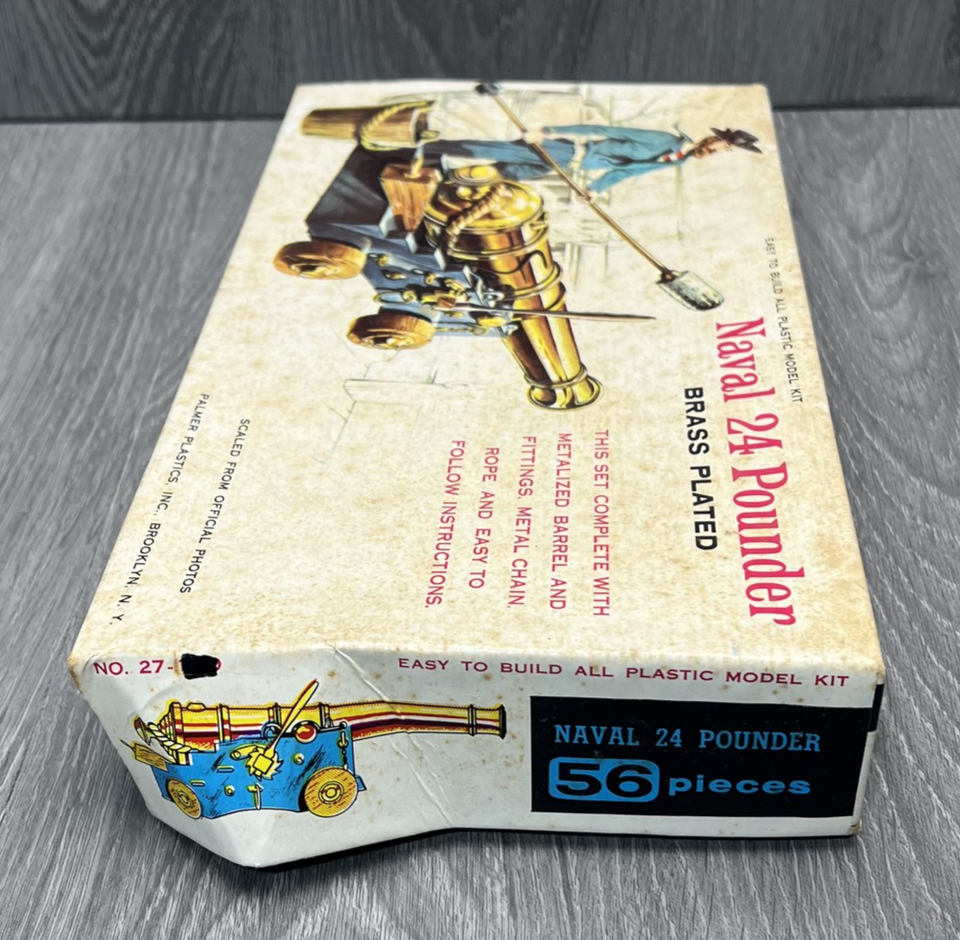 Vintage Palmer Plastics Naval 24 Pounder Brass Cannon Model Kit ...