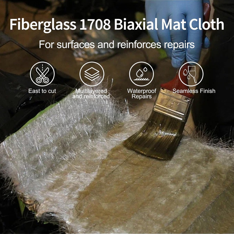 Fiberglass Cloth 1708 Biaxial Cloth Mat 50in Wide X 4Yd… | eBay