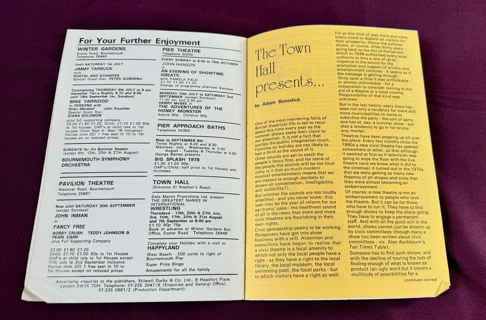 Pier Theatre Bournemouth Programme Signed June Whitfield Terry Scott ...