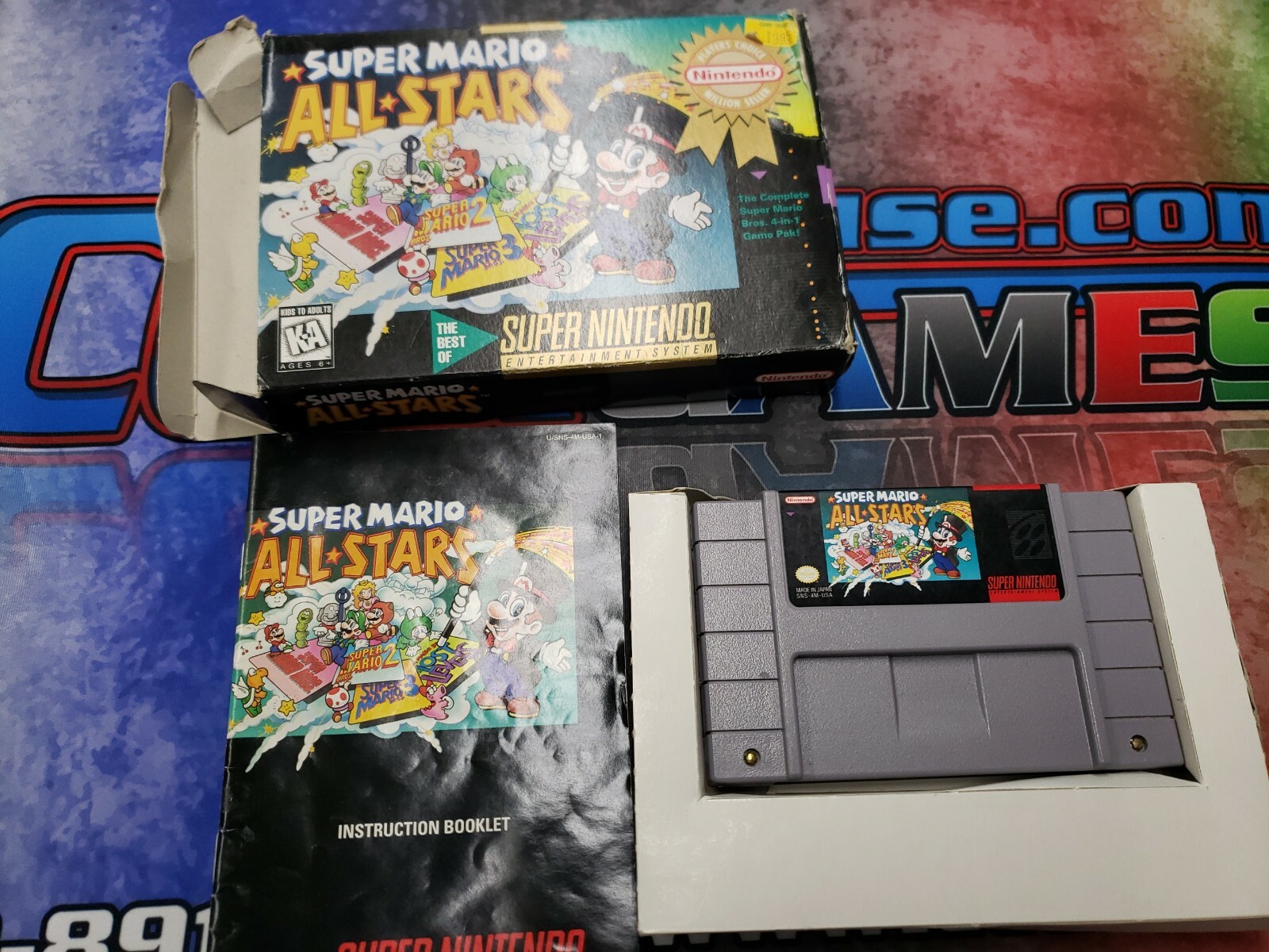SNES - Super Mario All-Stars Box w/ Instruction Booklet TESTED ...