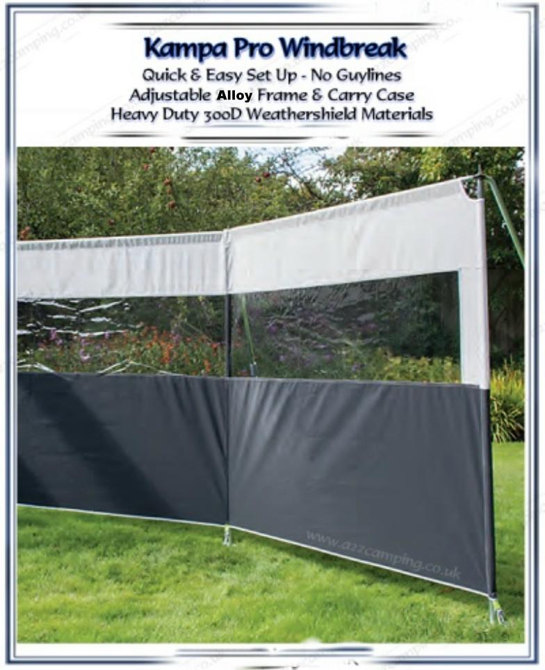 New Alloy Wind break 2024 Kampa Dometic Pro 3 Windbreak for Rally & Ace ...