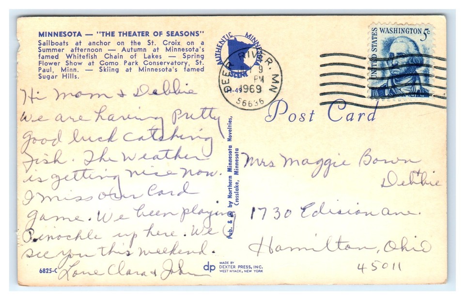 1969 MN Postcard- HELLO FROM MINNESOTA | eBay