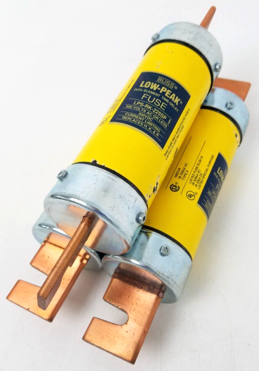 Lot of 3 LPS-RK-225SP Bussmann 225A 600V Class RK1 Fuse *NEXT DAY ...