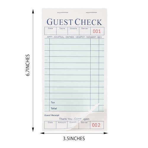 20 Pack Server Books Server Note Pads Guest Check Books for Servers ...