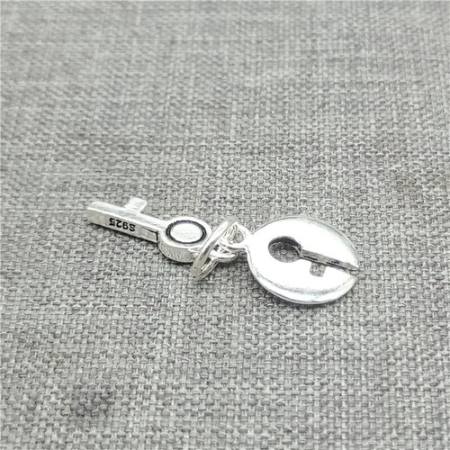 3pcs of 925 Sterling Silver Lock and Key Charms for Valentines Forever ...