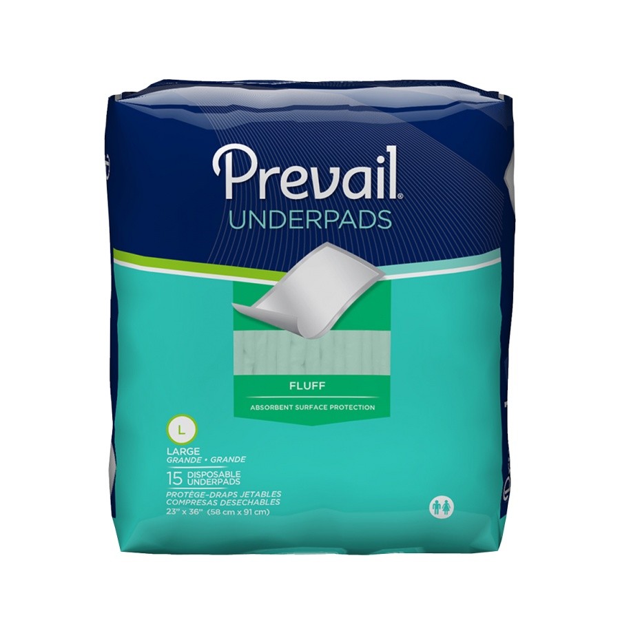 Prevail Fluff Heavy Underpad 23x36 First Quality Green 150 Ct Bed Chair ...