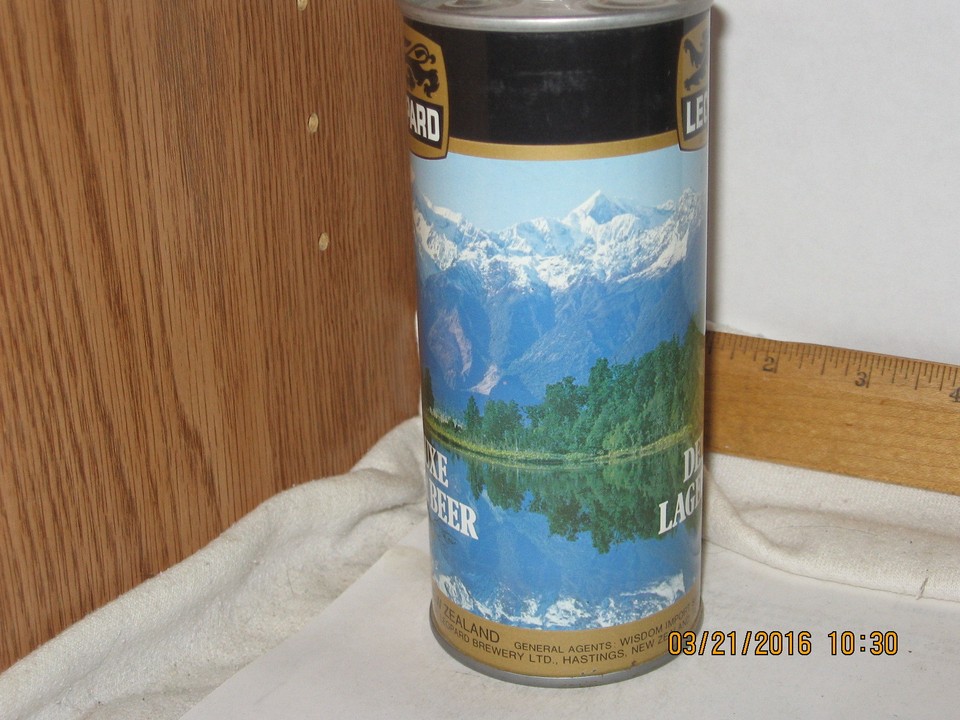 Leopard Deluxe Lager Beer New Zealand imprt can 460 ml steel button top ...