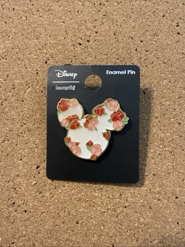 Mickey Mouse Head Loungefly Pin - Pink And Red Roses | eBay