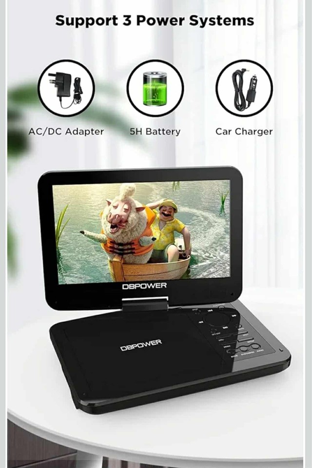 DBPOWER 12.5 Portable DVD Player with 10.5 Swivel Screen Car Built-in 5 ...