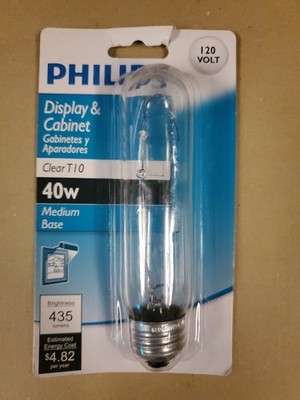 Philips 40W T10 Clear Medium Base Bulb | eBay