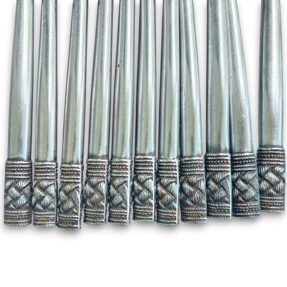 Stanley Roberts Stainless Steel Weave Accent Utensil Flatware 58 Pc Set ...