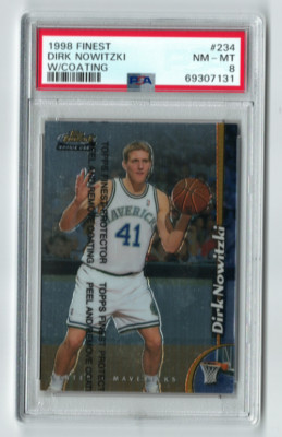 1998 Topps Finest Dirk Nowitzki ROOKIE RC #234 PSA 8 W/Coating! Dallas ...
