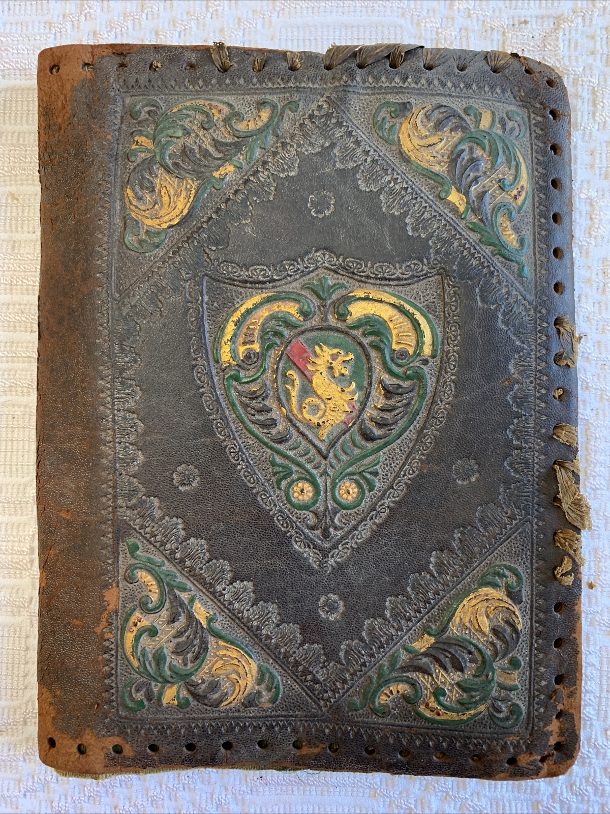Antique Embossed Leather Bible/Book Covers Hand Tooled Sea Horse in ...