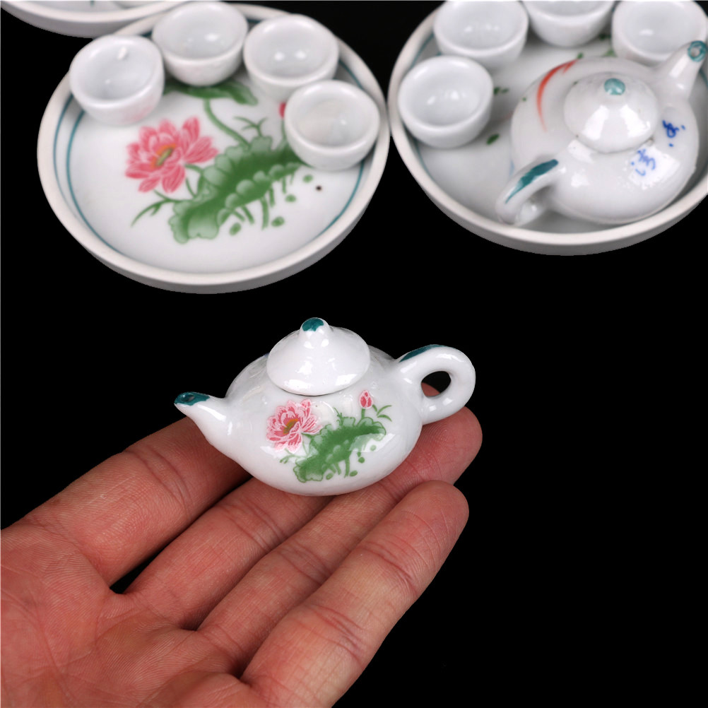 Kid Pretend Play Miniature Dining Ware Porcelain Tea Set Dish Cup Plate ...