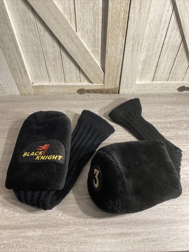 Black Knight Golf Club Driver Head Cover + One Without Logo 5 & 3 Nice ...