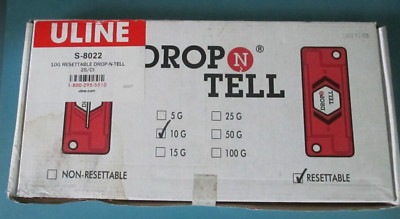 BOX OF 25 ULINE S-8022 RESETTABLE 10G DROP-N-TELL SHIPPING SAFETY TAGS ...